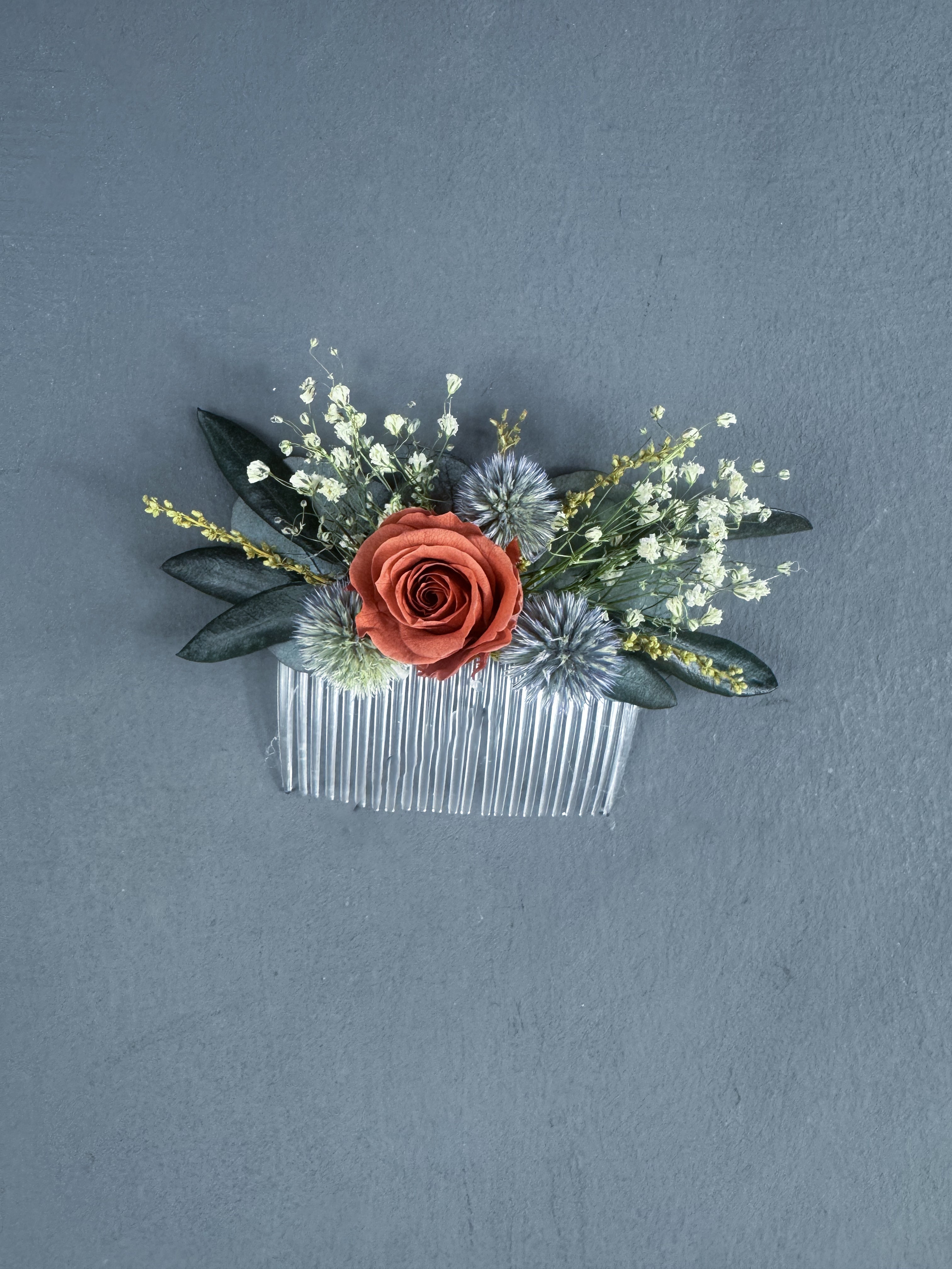 Penny wedding dried flower hair comb / DRIED Wedding Flowers UK – DRIED ...