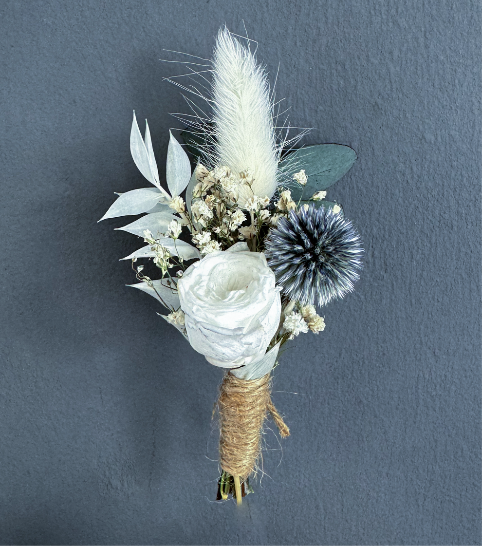 Laurel Dried Flower Buttonhole / DRIED Wedding Flowers UK – DRIED ...