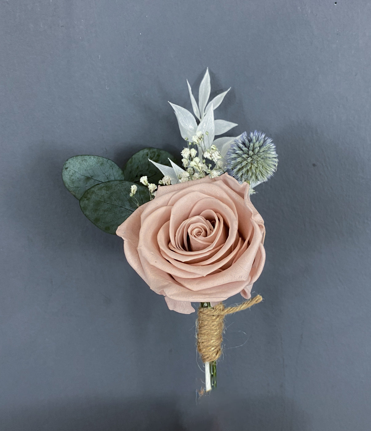 Elodie dried flower buttonhole / Green & blush pink / DRIED Wedding ...