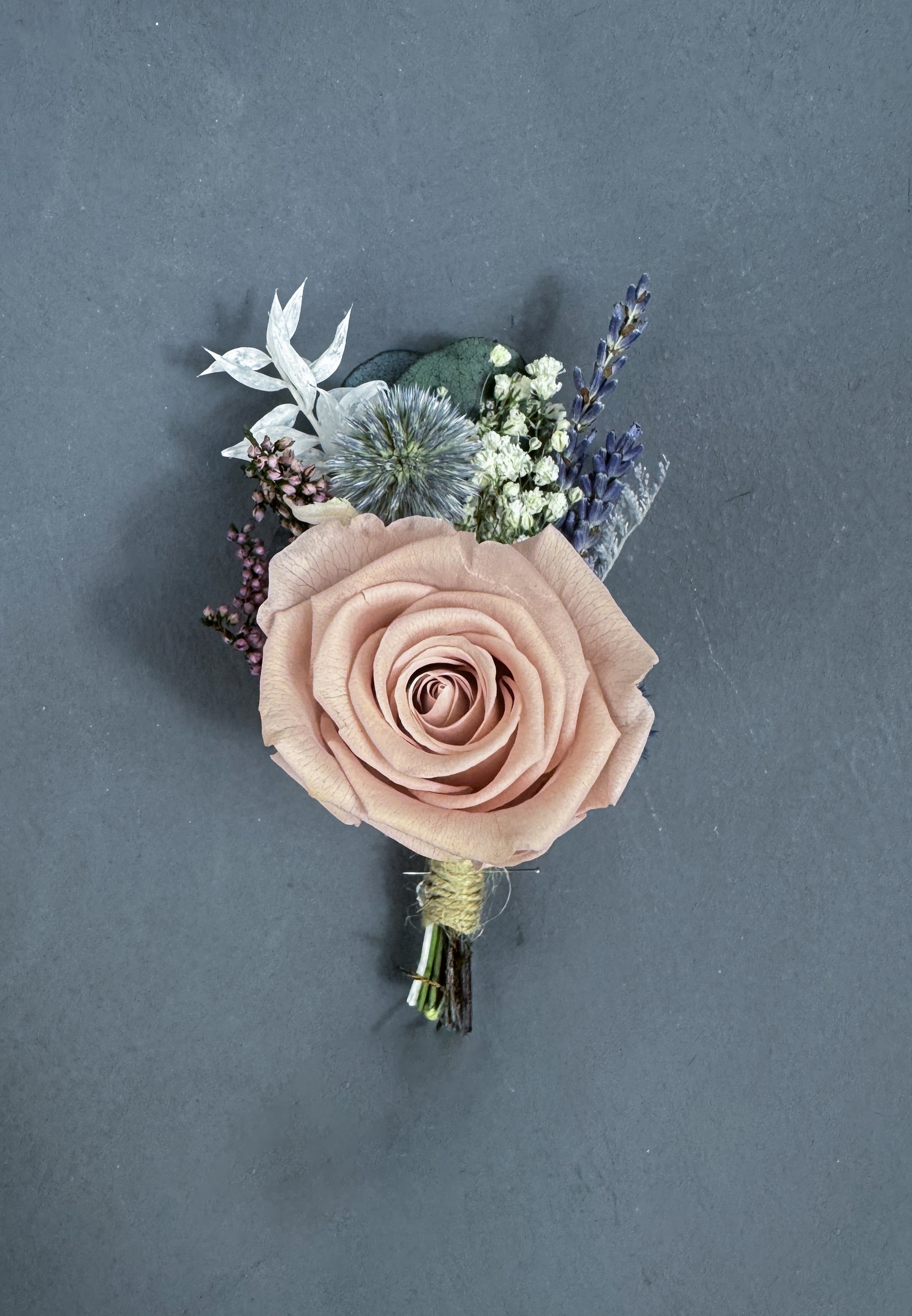 Cleo dried flower buttonhole / Green & blush pink / DRIED Wedding ...