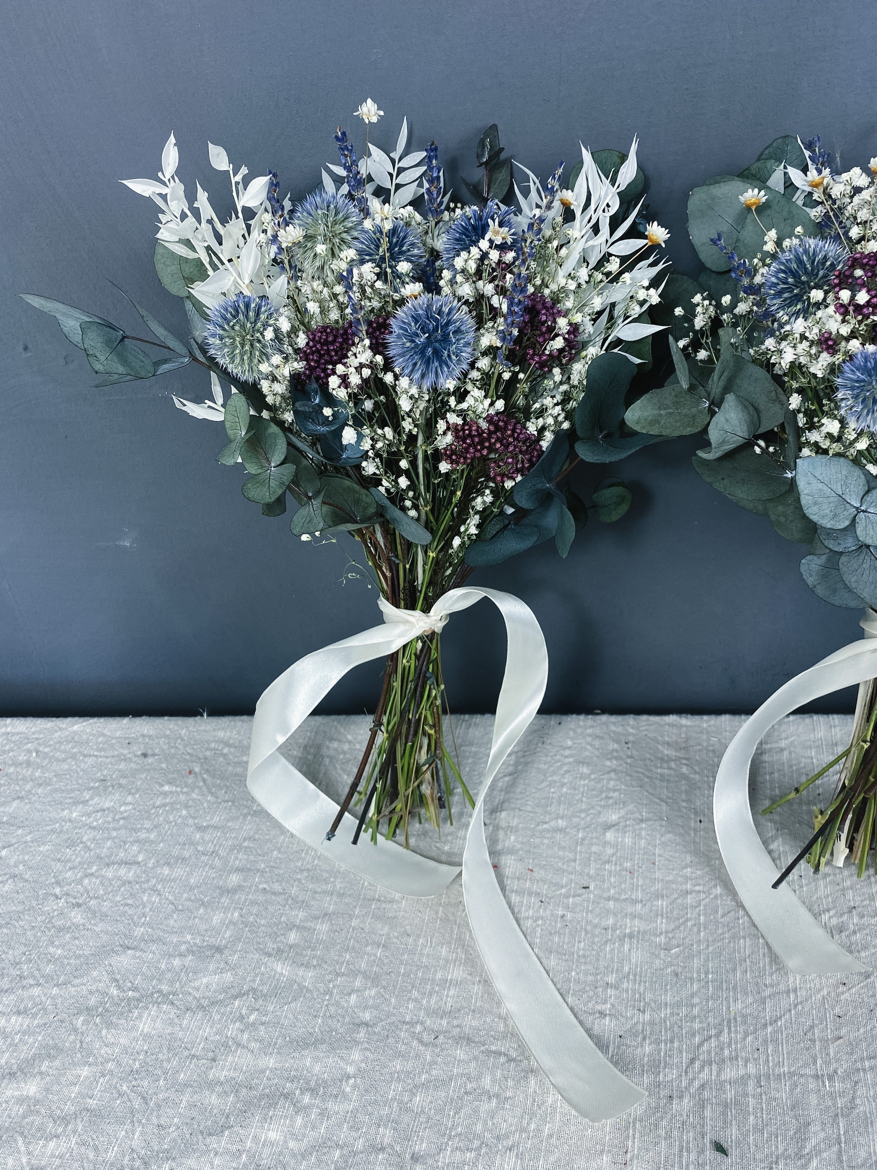 Devon dried flower thistle Bridesmaid bouquet / DRIED Flowers UK