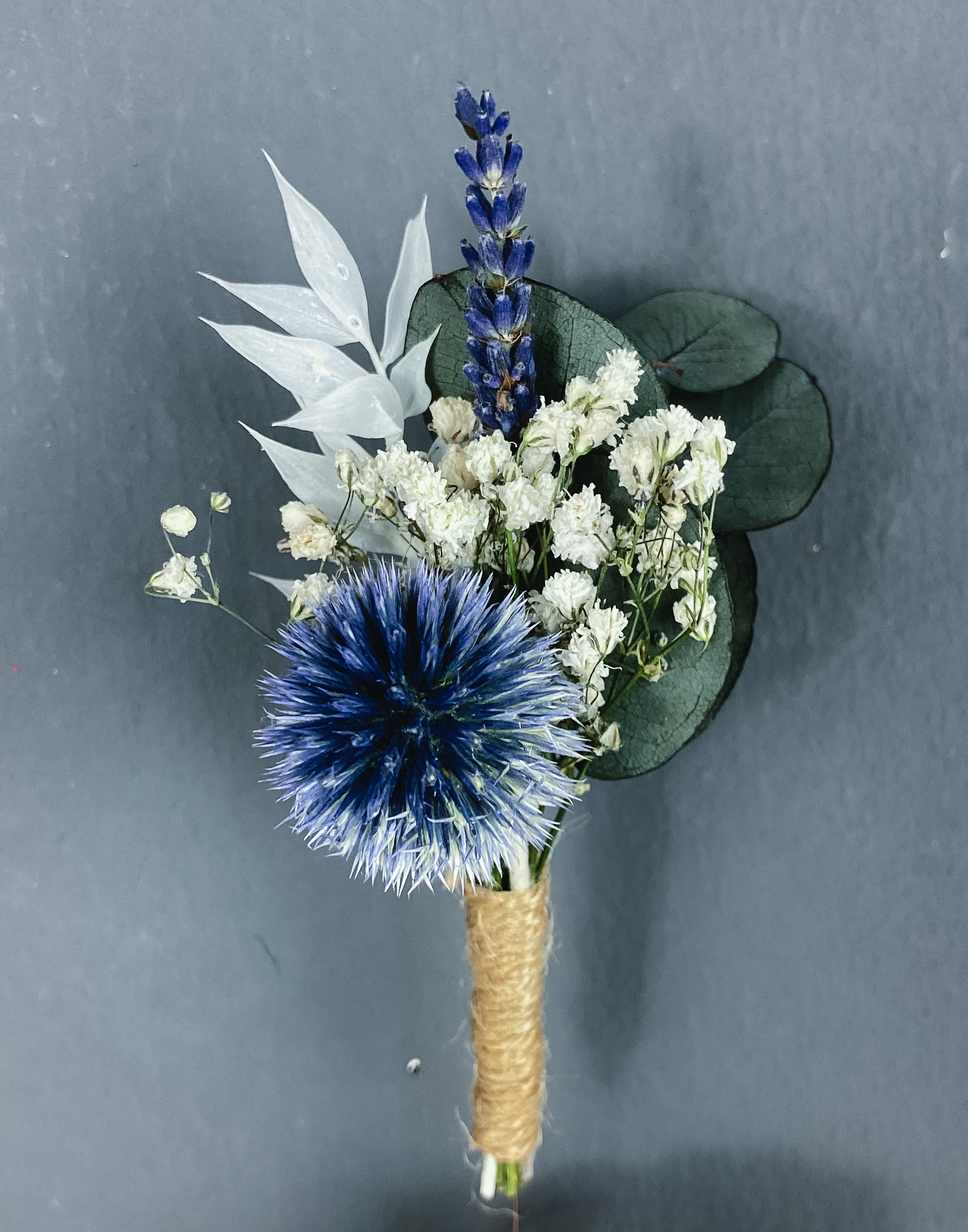 Devon dried flower buttonhole dried thistle and eucalyptus buttonhole ...