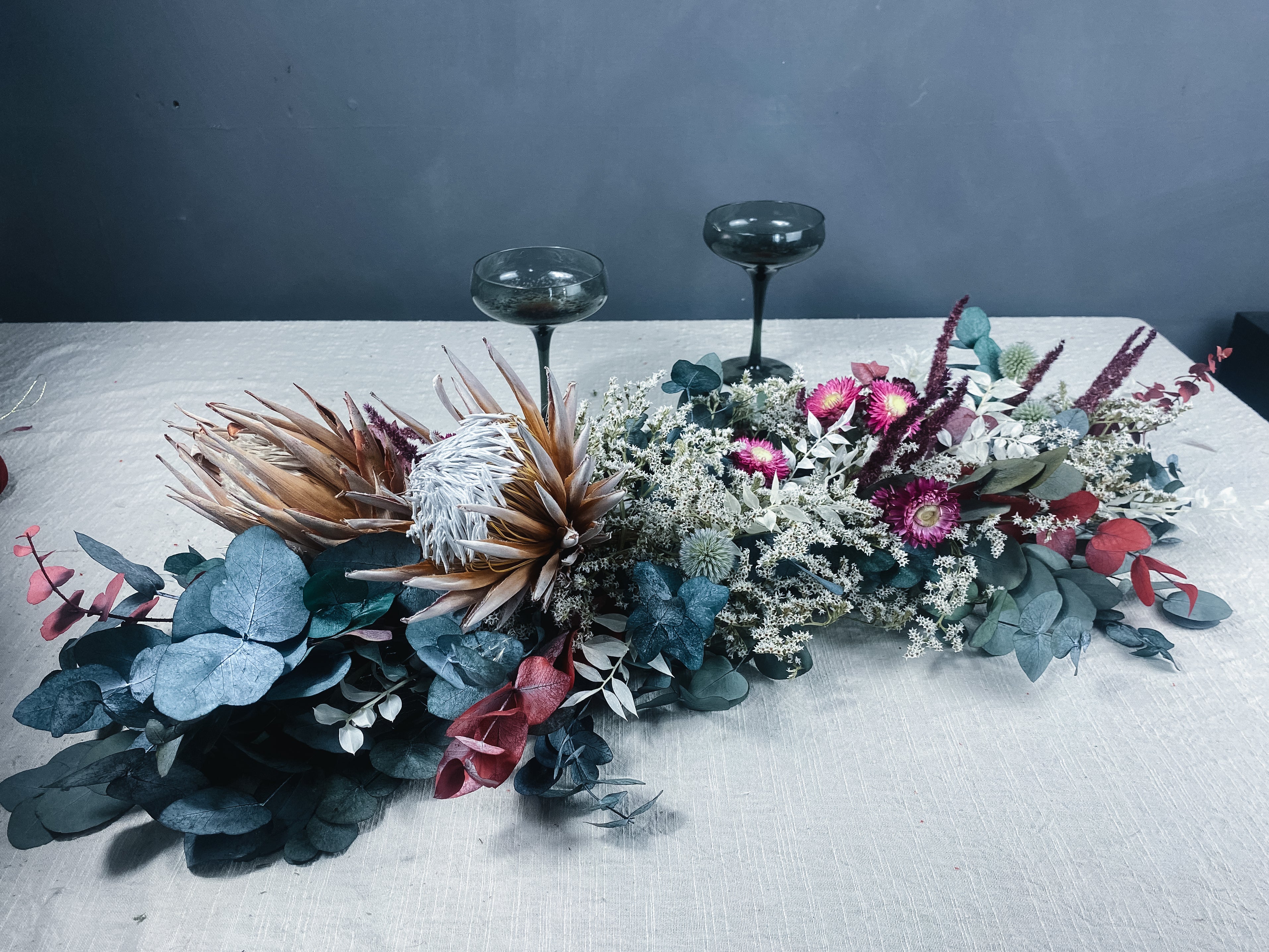 Harper dried flower wedding garland centrepiece / DRIED Wedding Flowers ...