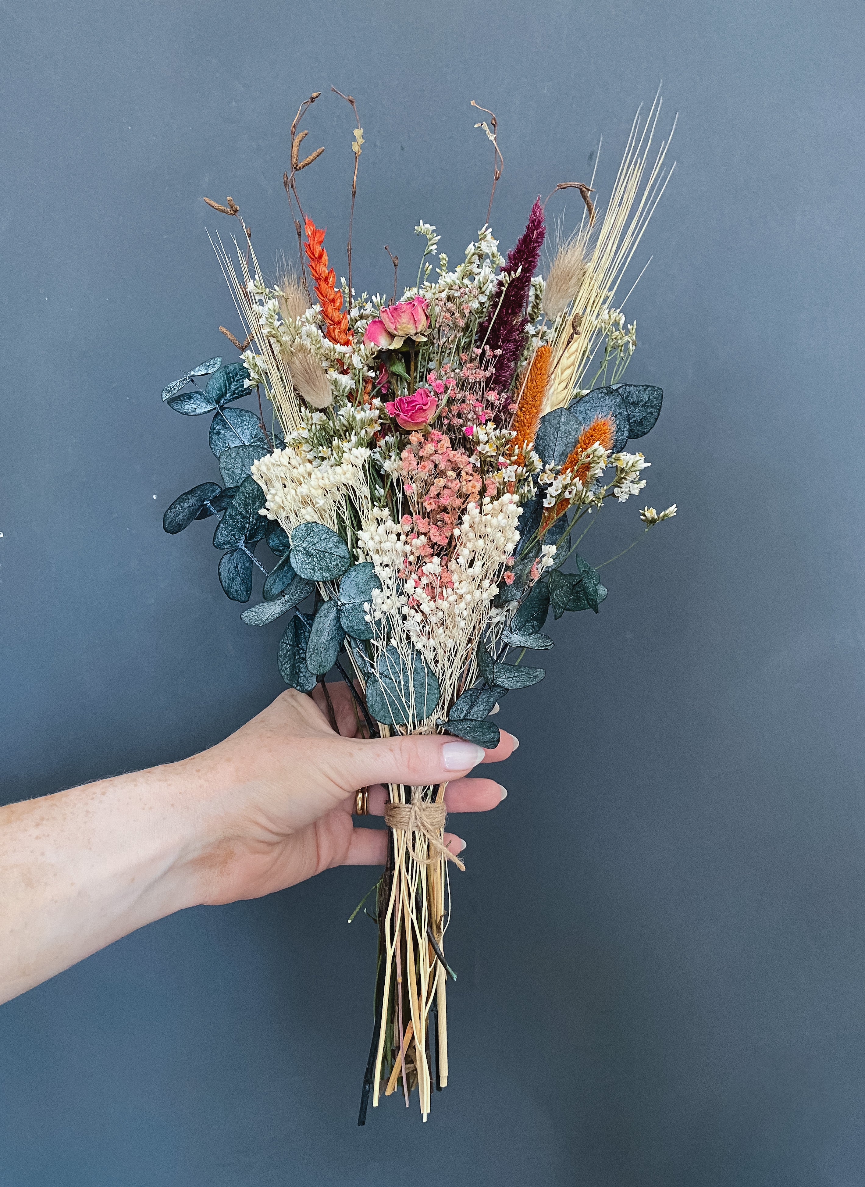 Willa wildflower dried bridesmaid bouquet / DRIED Wedding Flowers UK ...